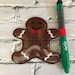 Gingerbread Man Tic Tac Toe Board Game Christmas DIGITAL EMBROIDERY ...