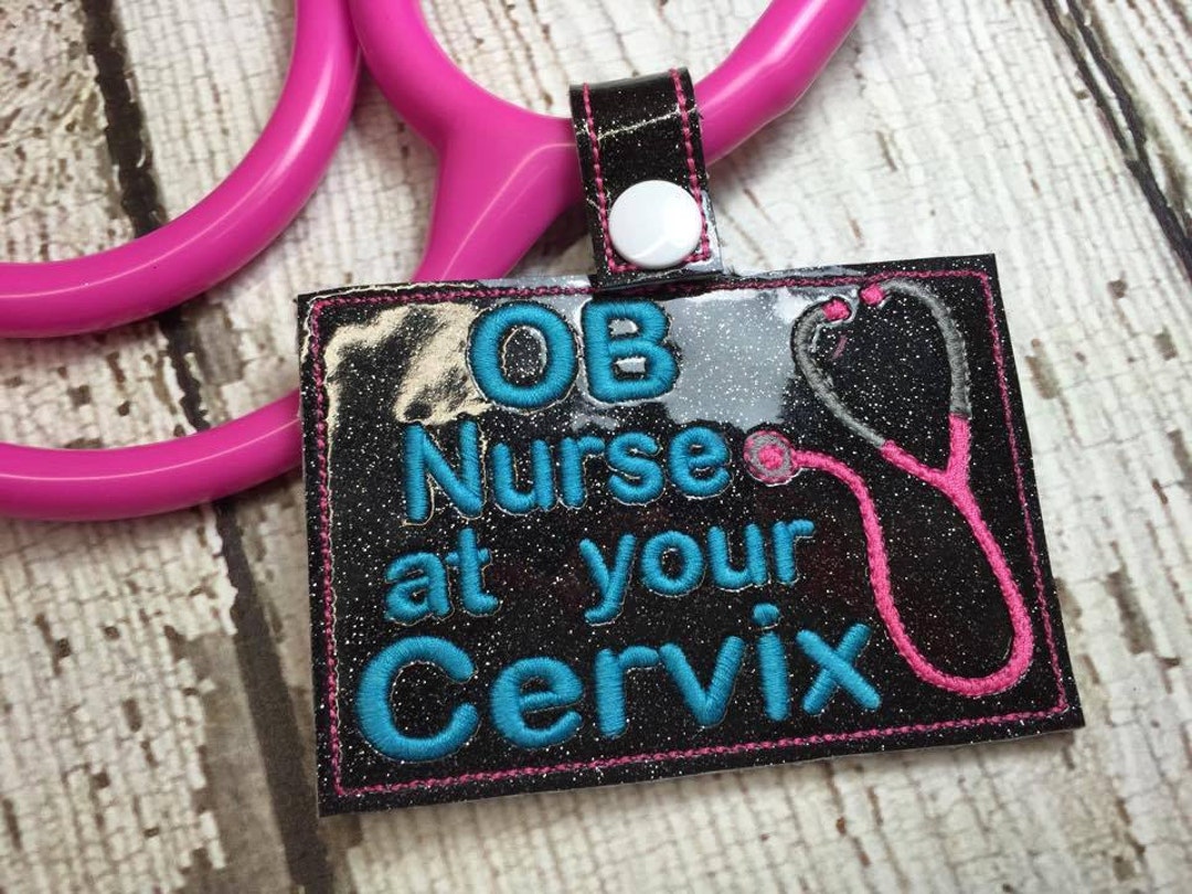 OB Nurse Stethoscope - Nurse ID Badge - 5 X 7 Only - Stethoscope Tab ...