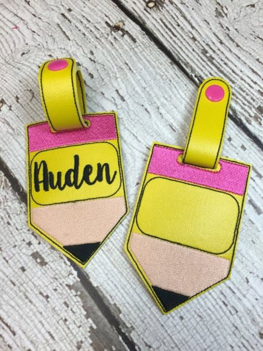 ITH Pencil Bag Tag - With Strap - 4 X 4 - in the Hoop - DIGITAL ...