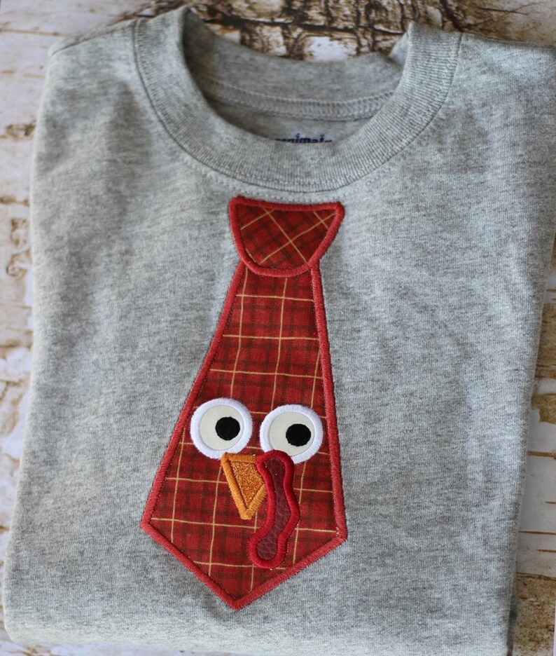 Turkey Face Neck Tie Applique Thanksgiving 3 Sizes - Etsy
