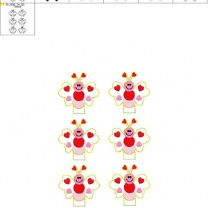 Love Bug Valentine's Valentine's Day Feltie Pencil Toppers Design 4 X 4 ...