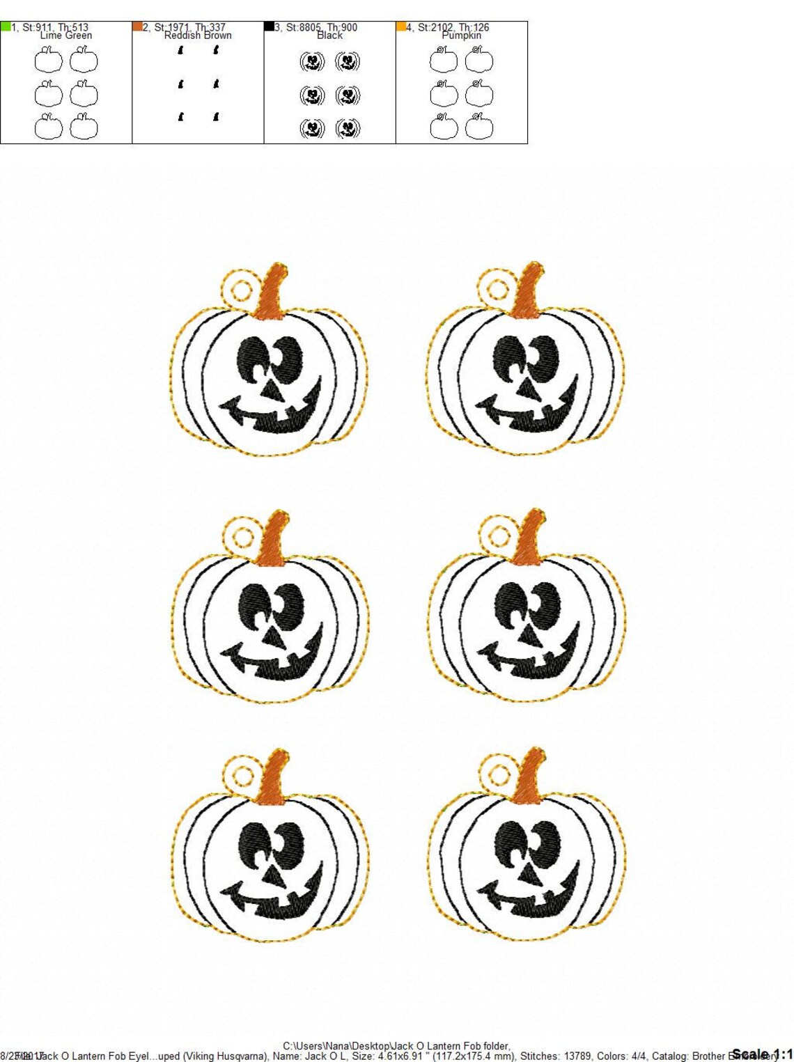 Jack O Lantern Fob 2 Styles in the Hoop Snap/rivet Key - Etsy