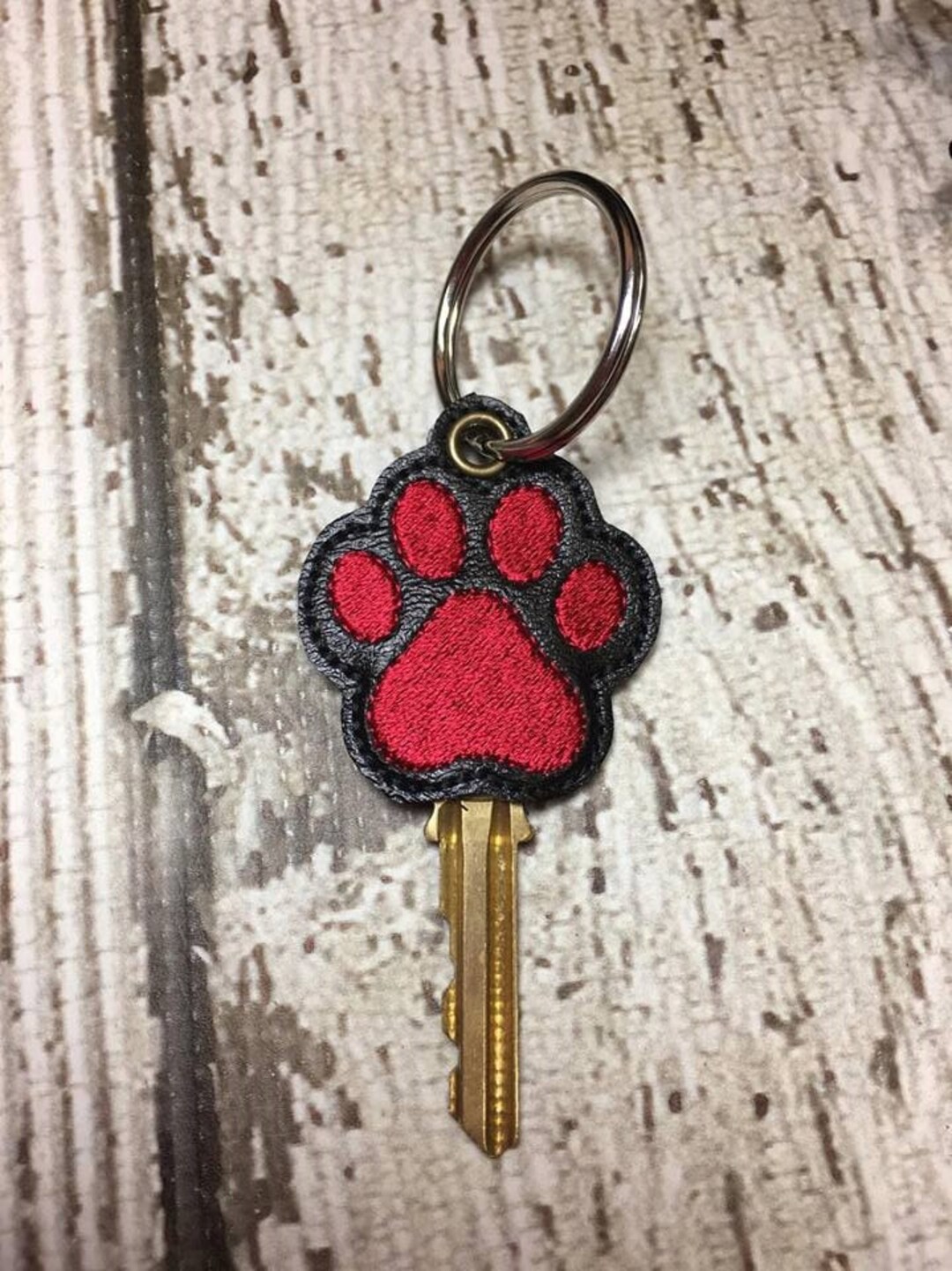 Paw Print Key Sleeves Key Covers Dog Cat Rescue Digital Embroidery ...