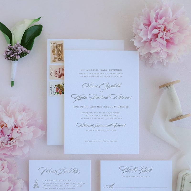 Letterpress Wedding Invitation - Etsy