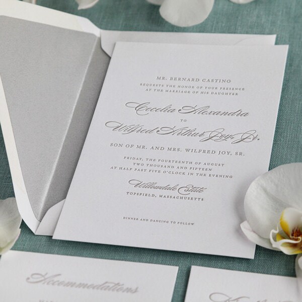 Letterpress Wedding Invitations - Etsy