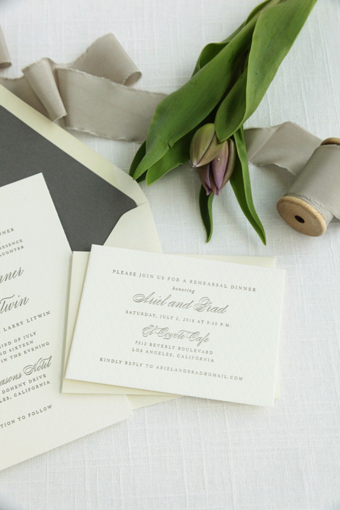 Letterpress Wedding Invitation - Etsy