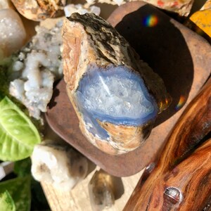 Rare Raw Mt. Airy Blue Agate Geode - Nevada Desert Windowed Gemstone ...