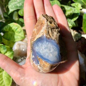 Rare Raw Mt. Airy Blue Agate Geode Nevada Desert Windowed Gemstone ...