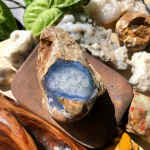 Rare Raw Mt. Airy Blue Agate Geode Nevada Desert Windowed Gemstone ...