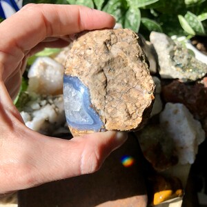 Rare Raw Mt. Airy Blue Agate Geode - Nevada Desert Windowed Gemstone ...
