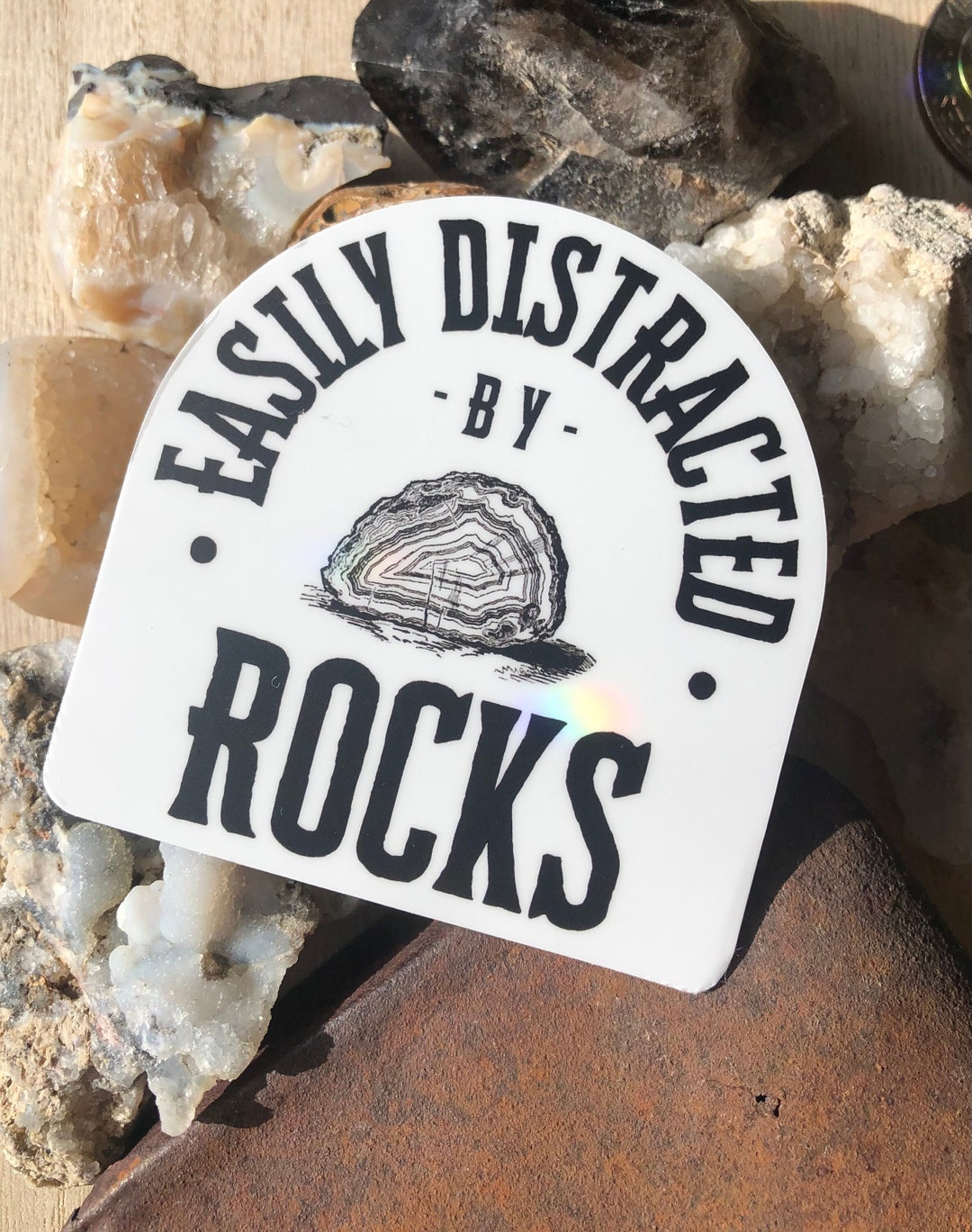 Rock Enthusiast Alert: Easily Distracted by Rocks Vinyl Sticker - Etsy