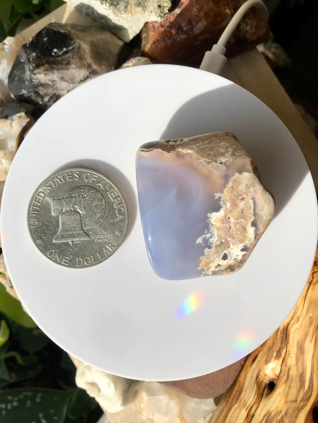 Premium Mount Airy Blue Agate Tumbled Stone - High-quality Gem From ...