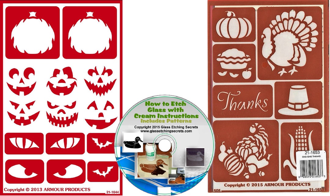 Fall Season Reusable Vinyl Stencils: Pumpkin & Thanksgiving Adhesive ...