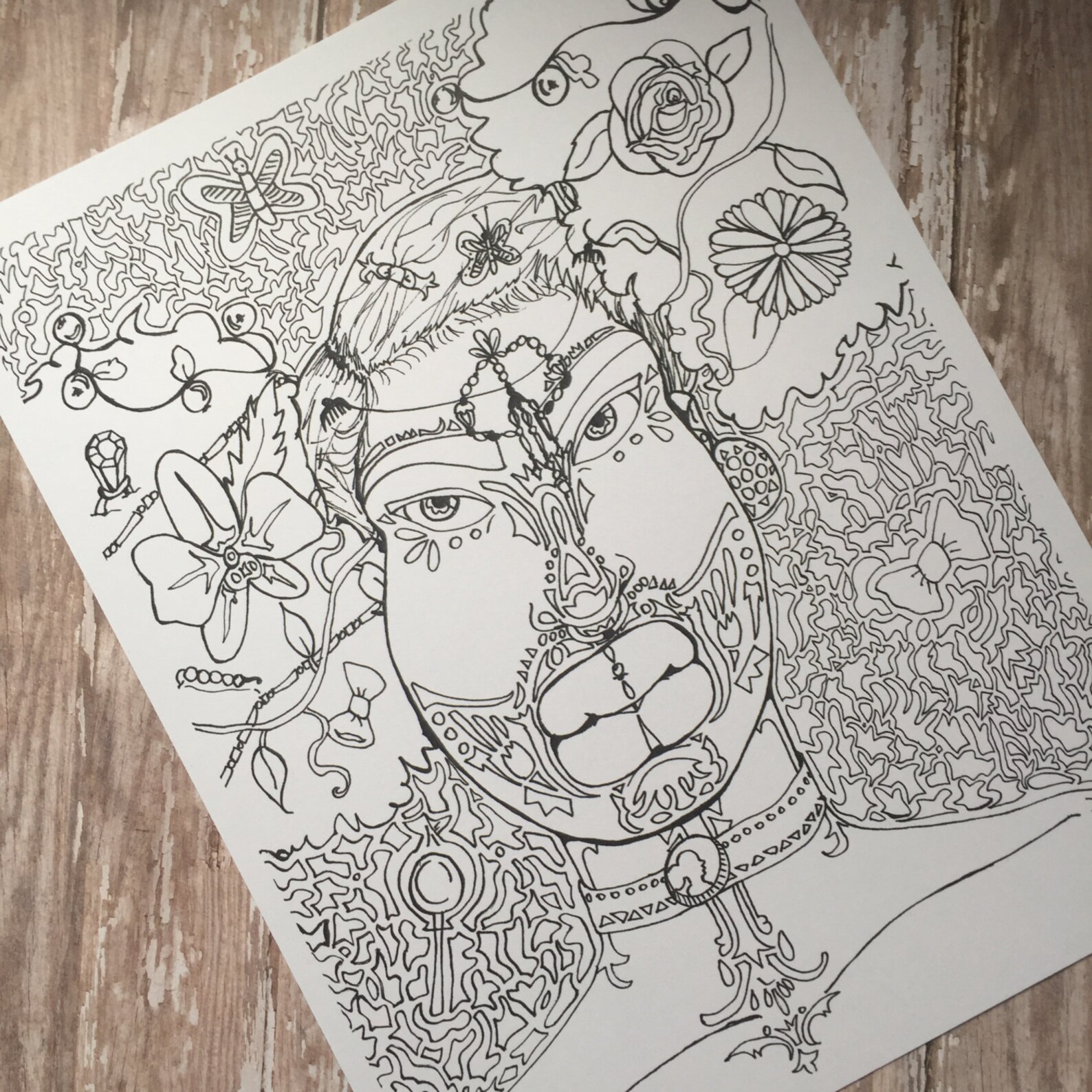 Adult Coloring Page, Afro Puffs Illustration, Anti Stress Coloring ...