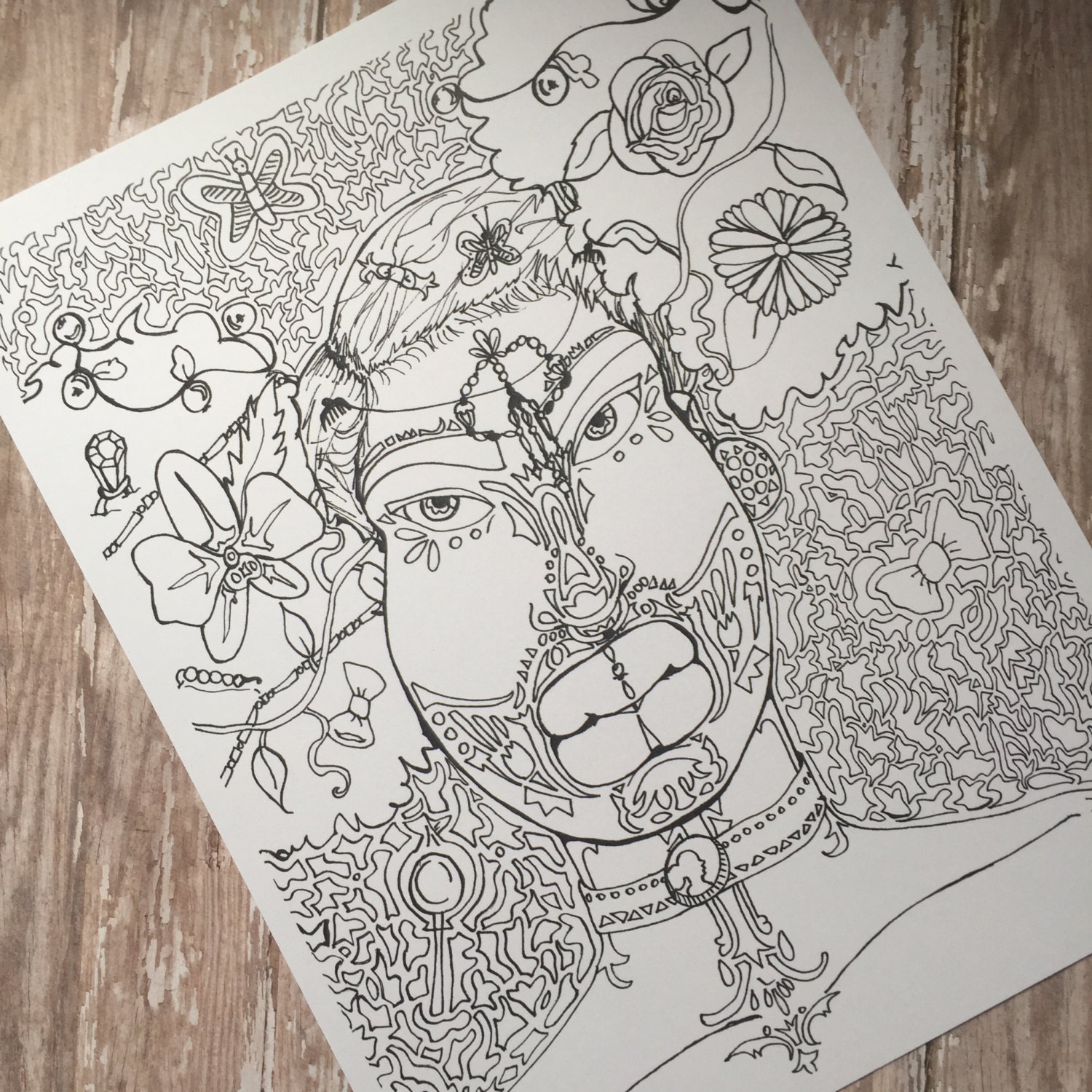 Adult Coloring Page, Afro Puffs Illustration, Anti Stress Coloring ...