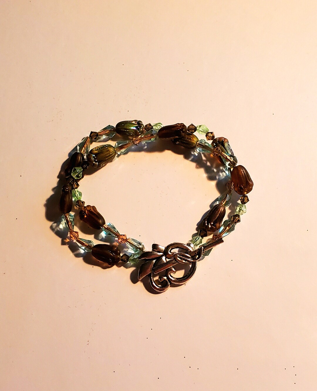 Czech Firepolish Bead Bracelet - Etsy
