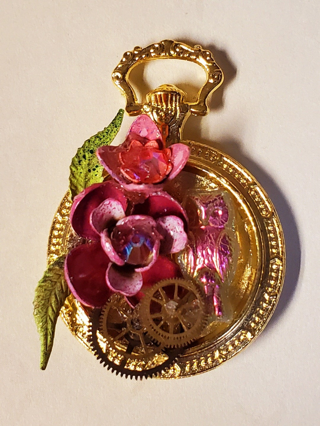 Steampunk Owl Pocket Watch Pin - Etsy