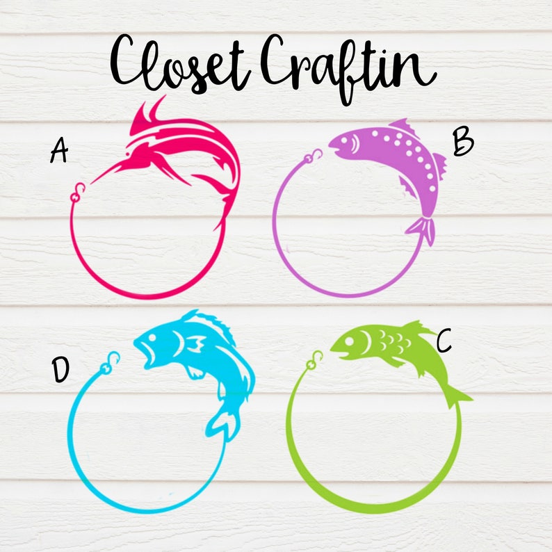 Fishing Monogram Decal Fishing Decal Fish Decal Car Decal - Etsy