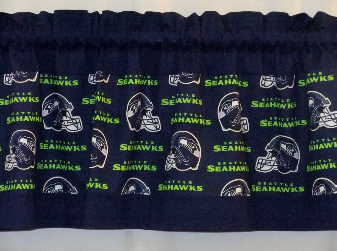 Valance Curtain Seattle Seahawks NFL Football Navy Blue Custom - Etsy