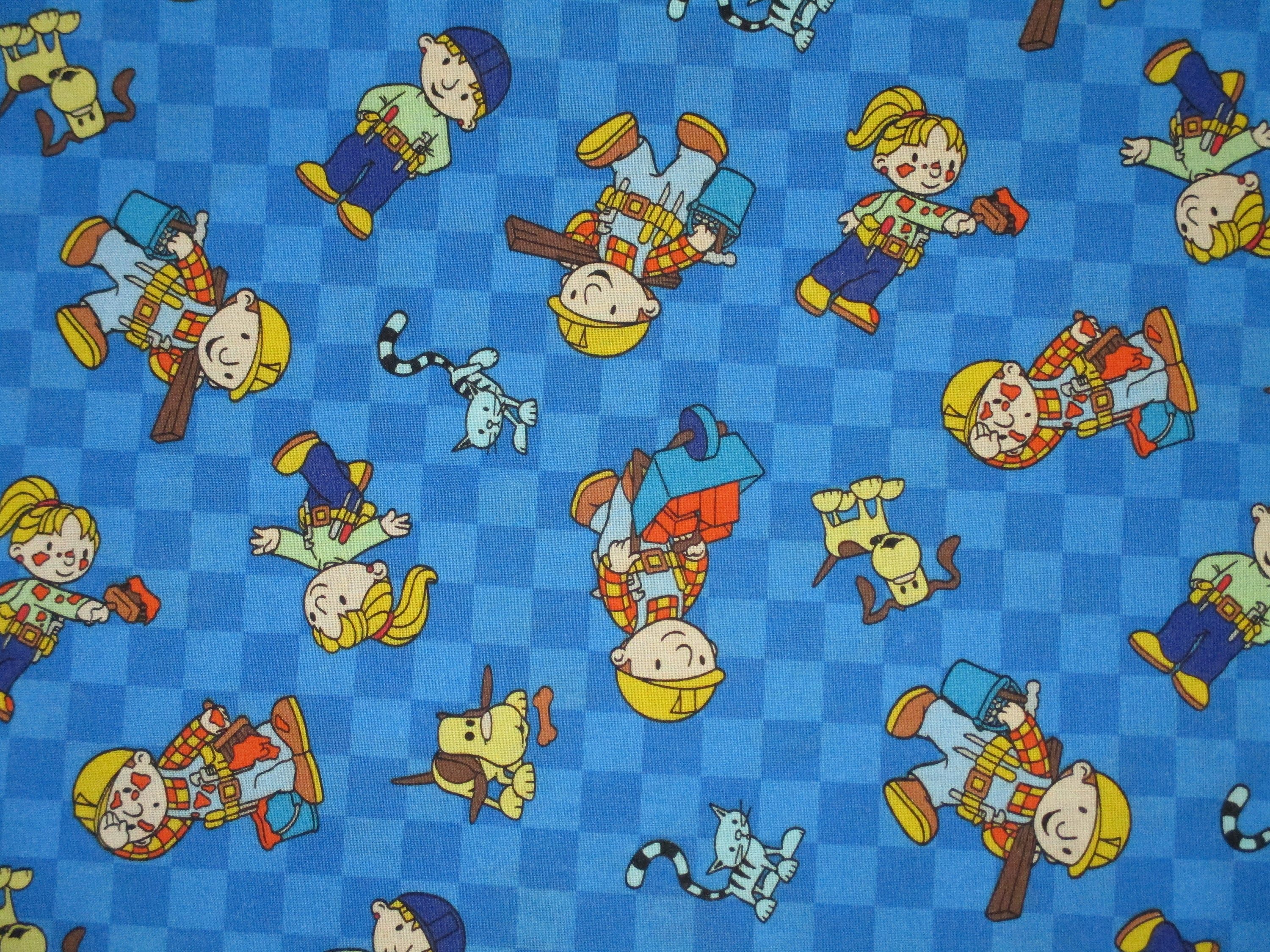 Bob the Builder Cotton Fabric With Wendy Dash Scruffy | Etsy