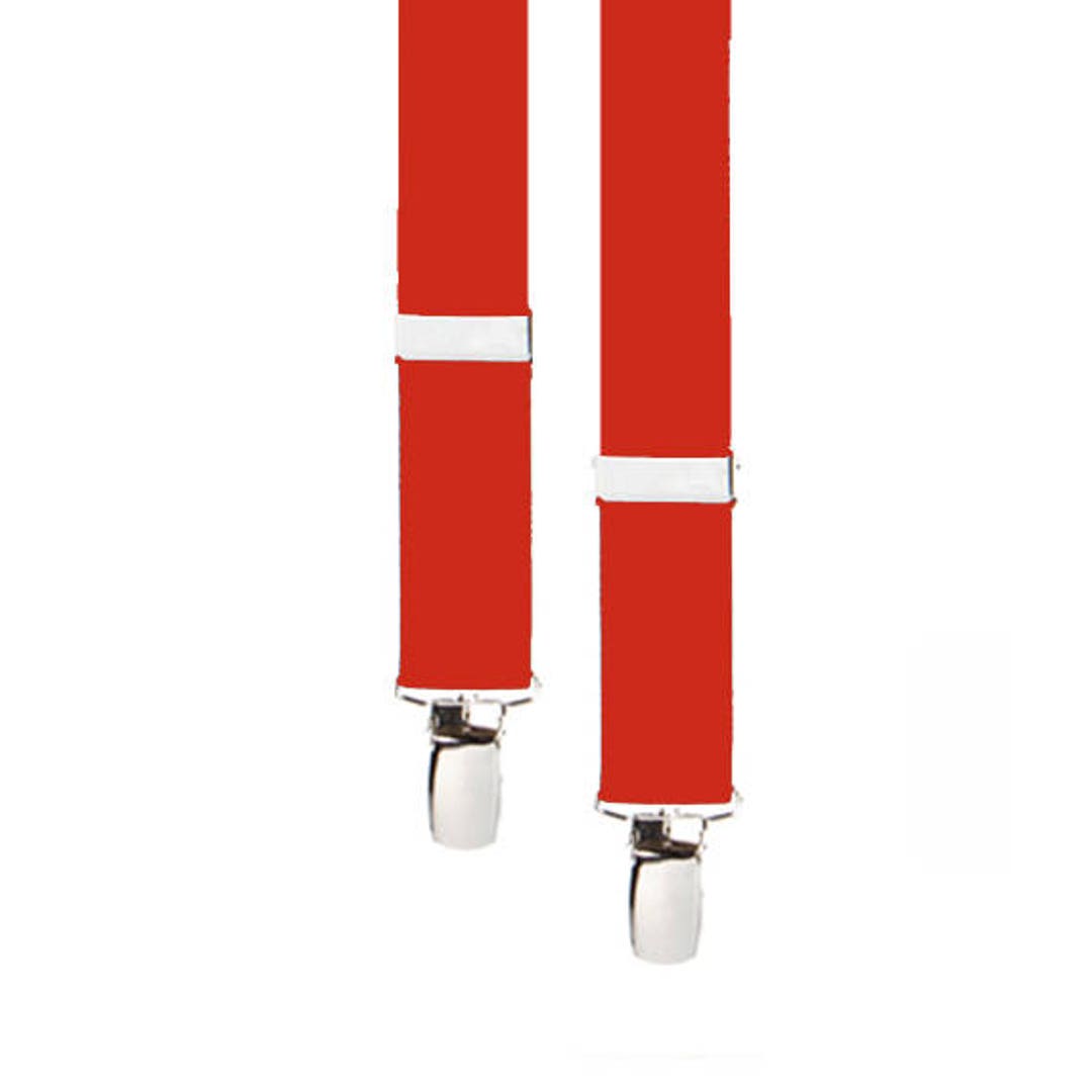 RED SUSPENDERS Adjustable 3 Adult Sizes for Better Fit 1 Width Elastic ...