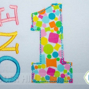 First Birthday Applique Ragged-edge Applique My 1st Birthday Design ...