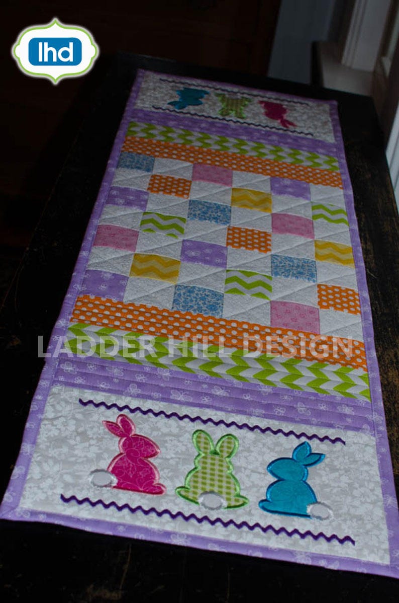 Easter Bunny Applique Design Triple Bunny Applique Rik Rak | Etsy