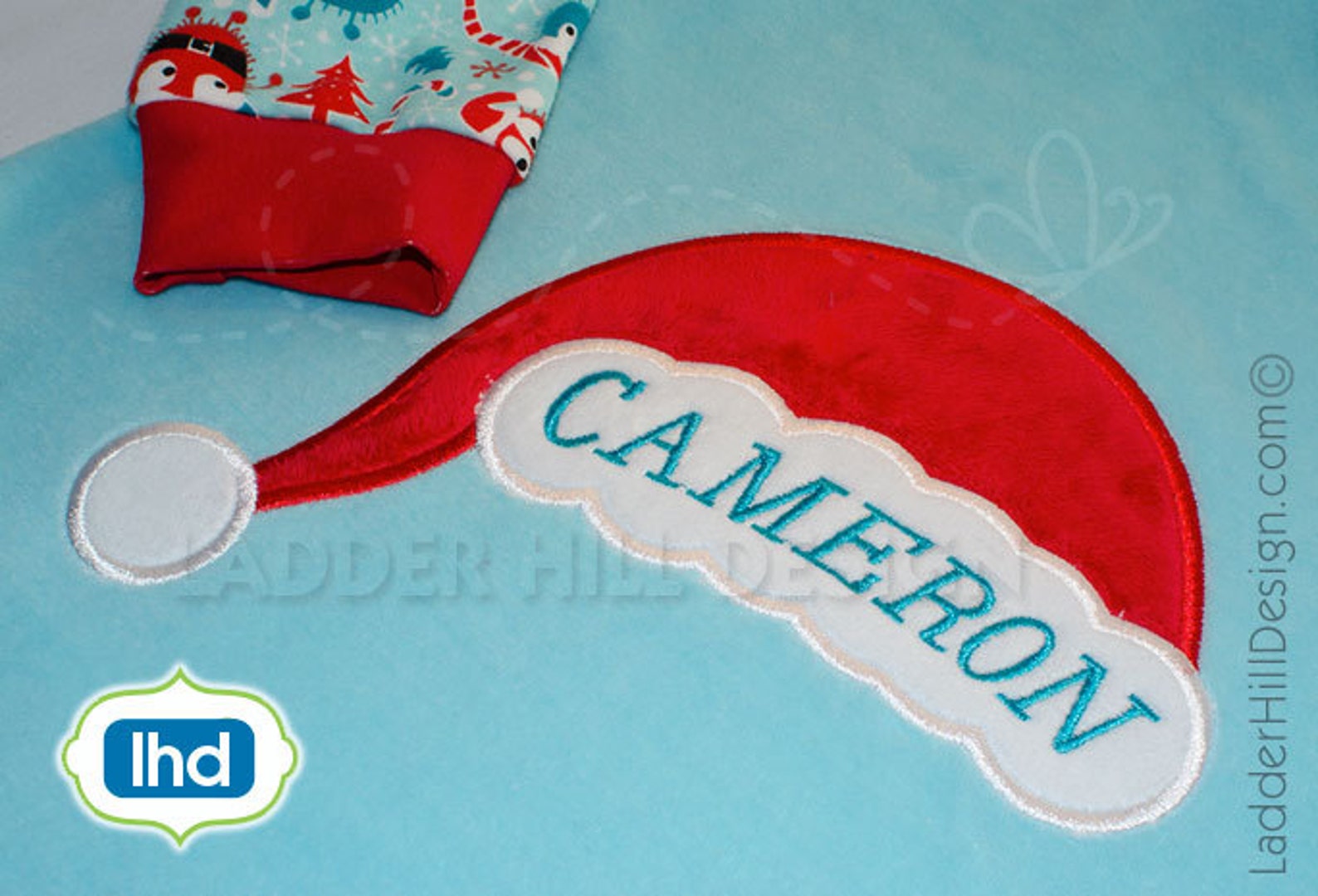 Santa Hat Applique Santa Hat Embroidery Applique Santa | Etsy