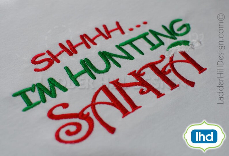 Christmas SHHH I'm Hunting Santa With Santa Hat | Etsy