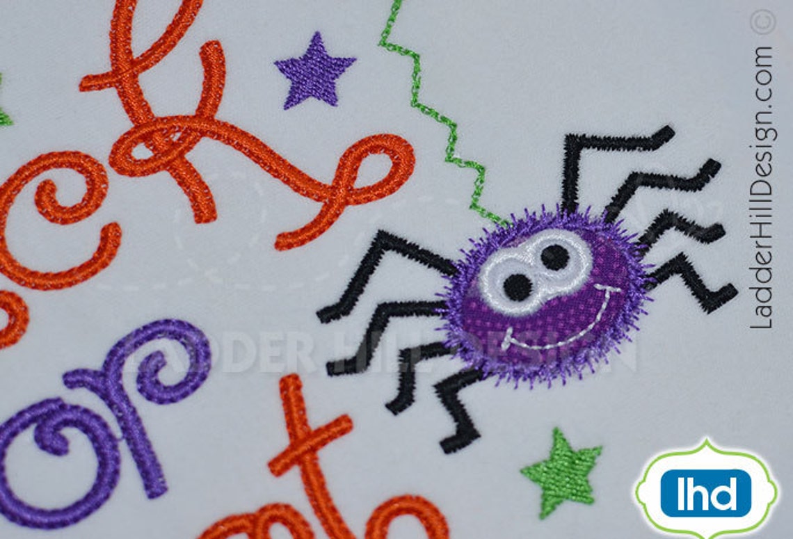 Halloween Applique Embroidery Spider Applique Embroidery | Etsy