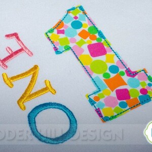 First Birthday Applique Ragged-edge Applique My 1st Birthday Design ...