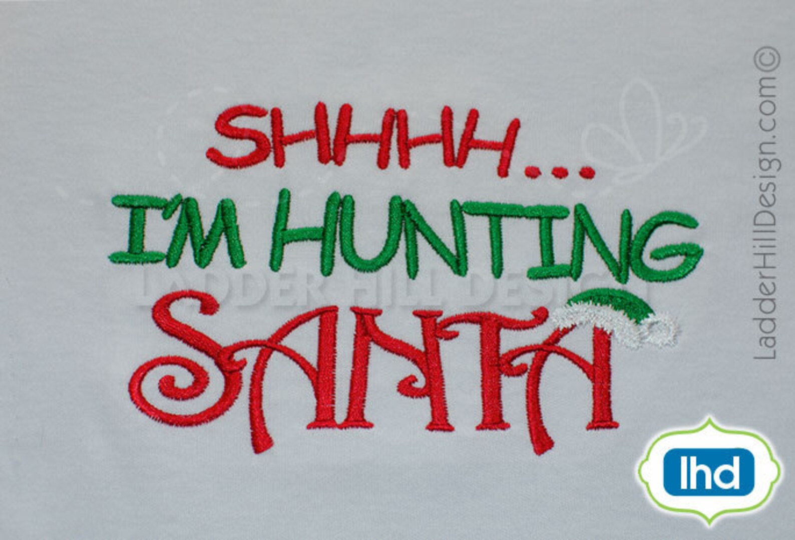 Christmas SHHH I'm Hunting Santa With Santa Hat | Etsy