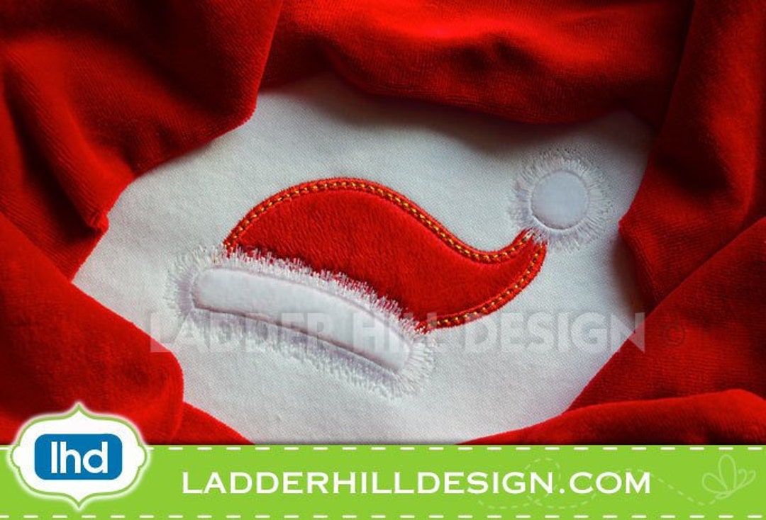 Santa Hat Applique Christmas Applique Design CHR036 - Etsy
