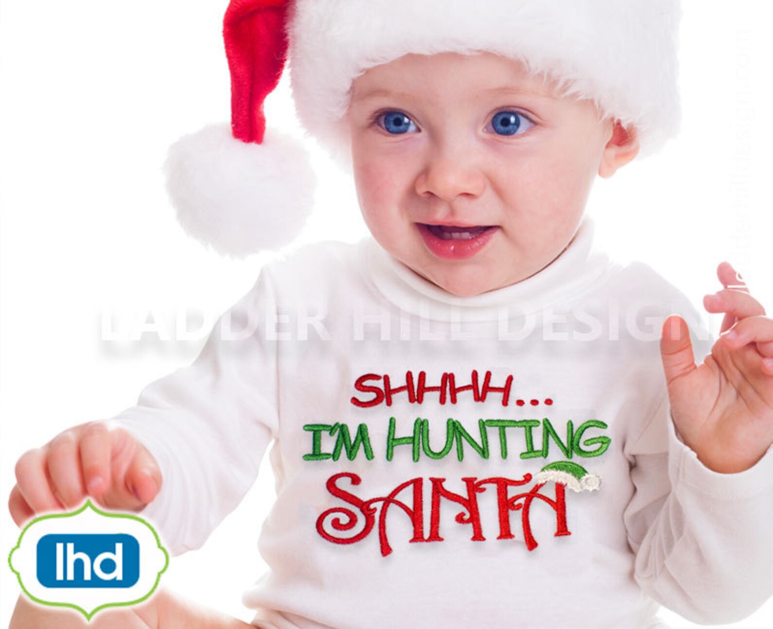 Christmas SHHH I'm Hunting Santa With Santa Hat - Etsy