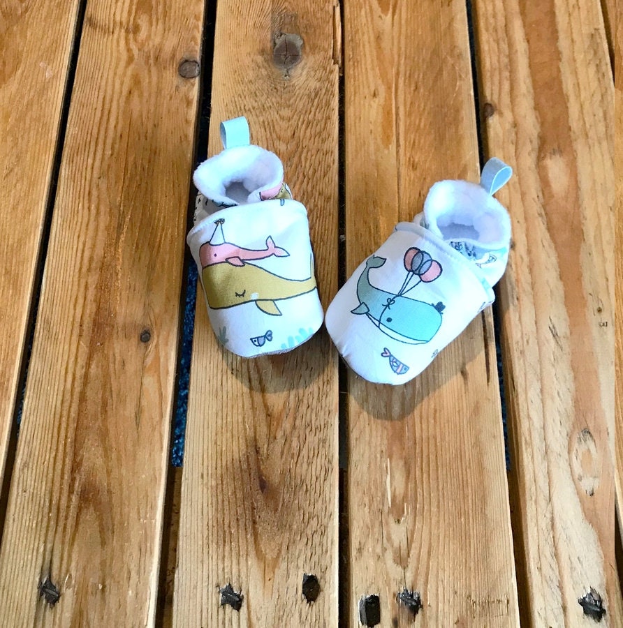 Soft Whale Slippers Cotton and Suede Slippers for the Sole - Etsy UK