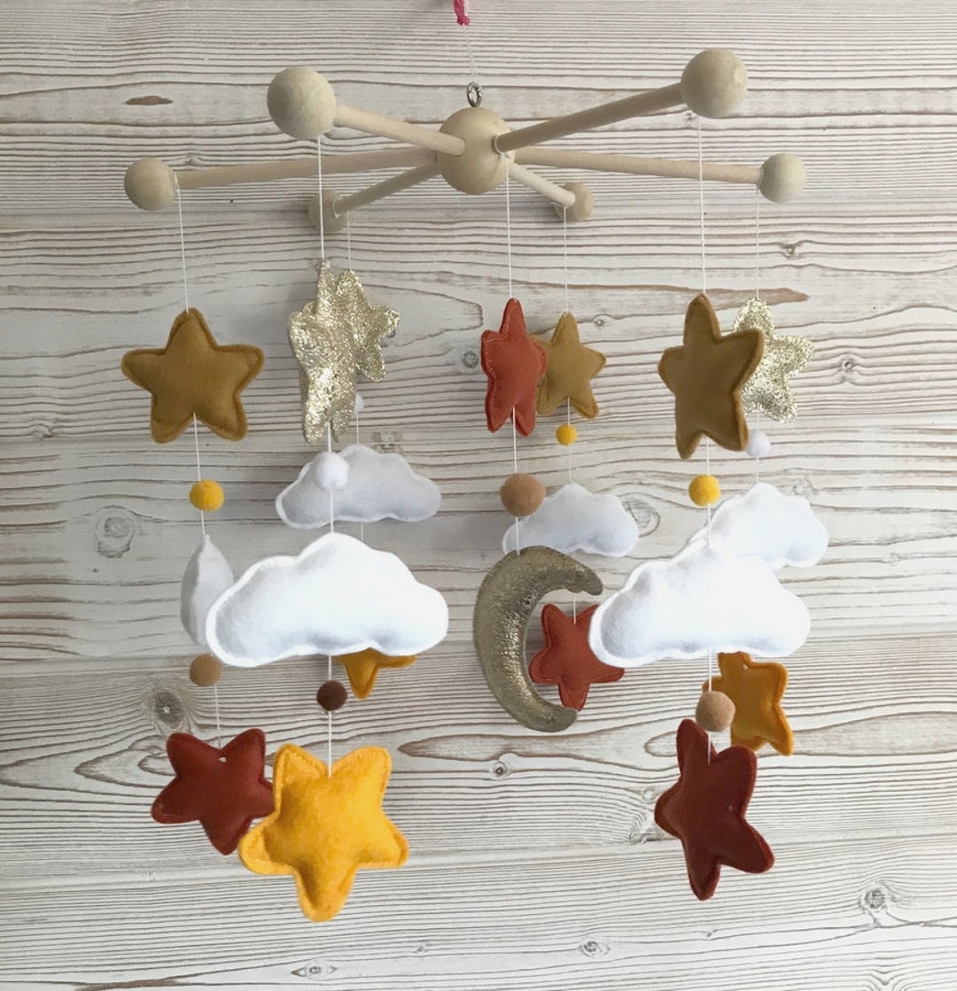 Mobile Clouds Stars and Moon, Mobile Baby, Mobile Cradle, Waking Games ...