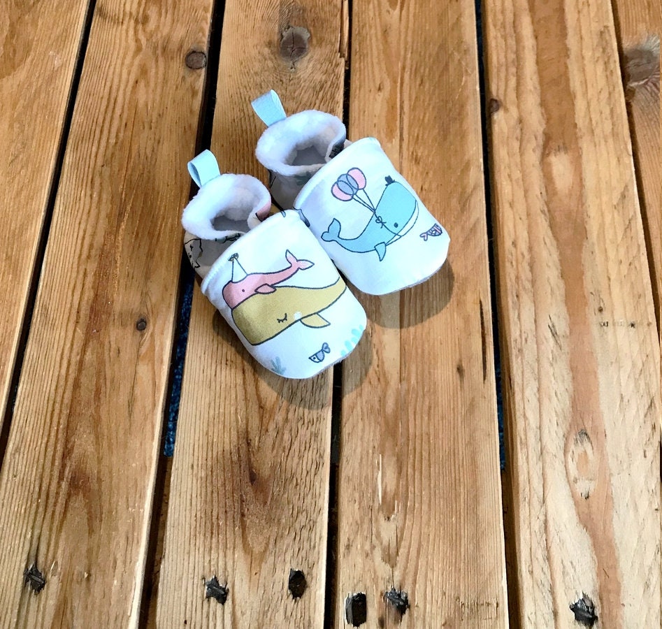 Soft Whale Slippers Cotton and Suede Slippers for the Sole - Etsy UK