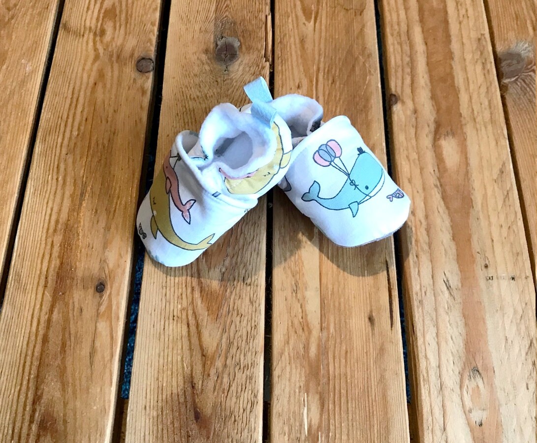 Soft Whale Slippers Cotton and Suede Slippers for the Sole - Etsy UK