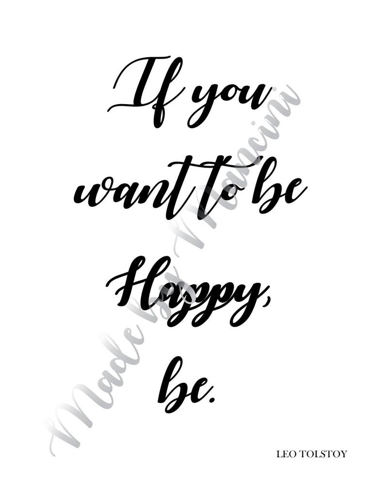 If You Want to Be Happy Be Downloadable Word Art - Etsy