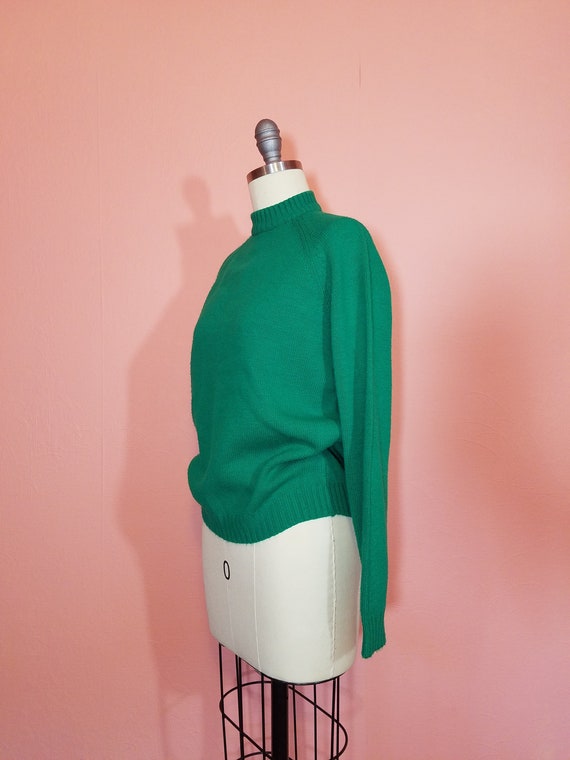 1950's / 60's Green Turtleneck Knit Longsleeve Sweater - Gem