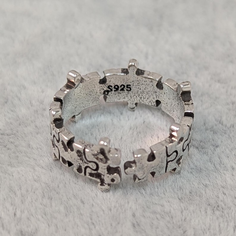 Sterling Silver Puzzle Ring: Adjustable Interlocking Unity Band - Etsy