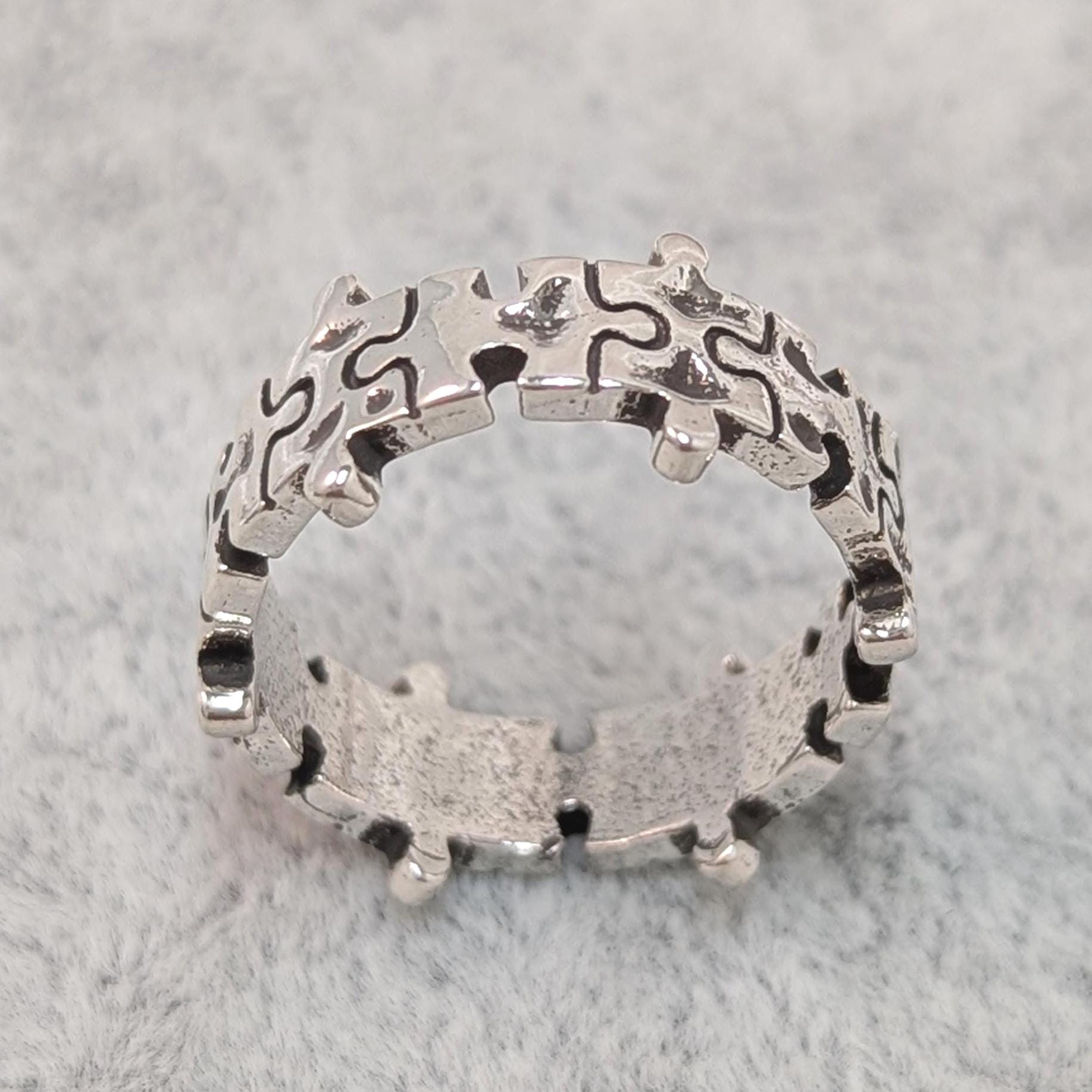 Sterling Silver Puzzle Ring: Adjustable Interlocking Unity Band - Etsy