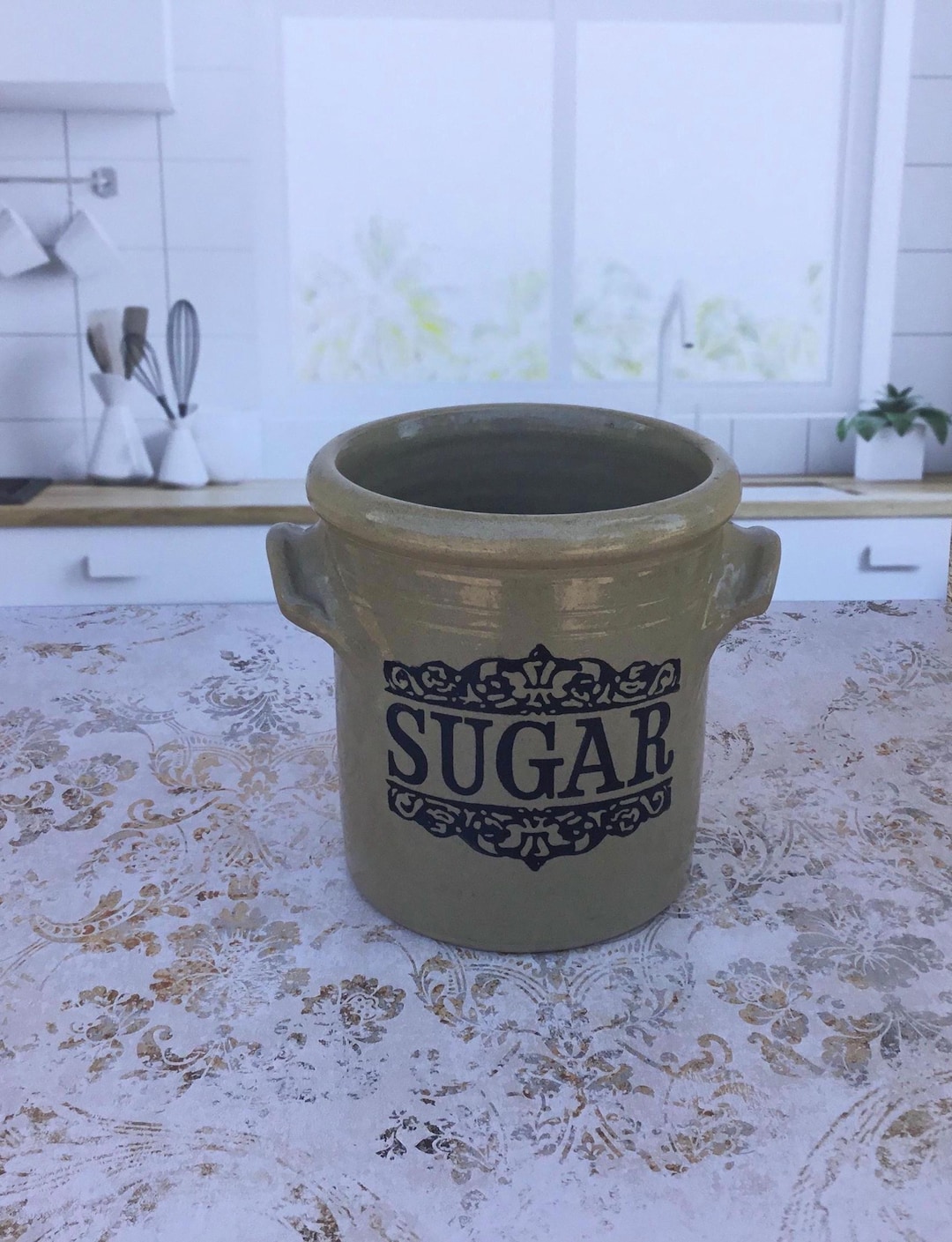 Vintage Moira Pottery Works SUGAR Crock, Handmade English Stoneware ...