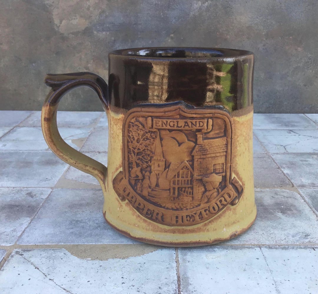 Vintage Stonebridge Pottery English Souvenir Mug, Upper Heyford England 16 Ounce Stoneware ...