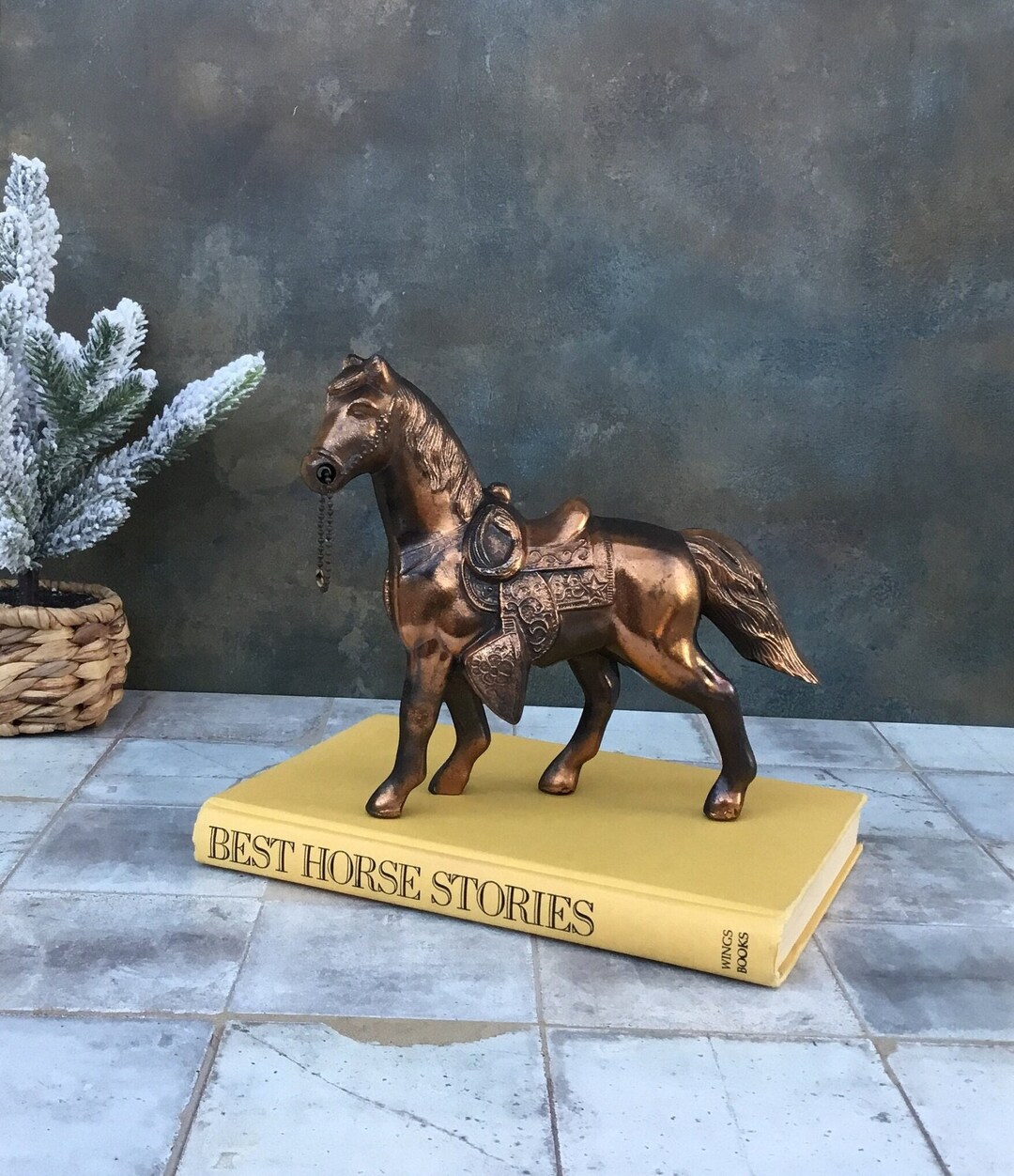 Vintage Metal Carnival Horse Figurine, Copper Color Equestrian Decor - Etsy