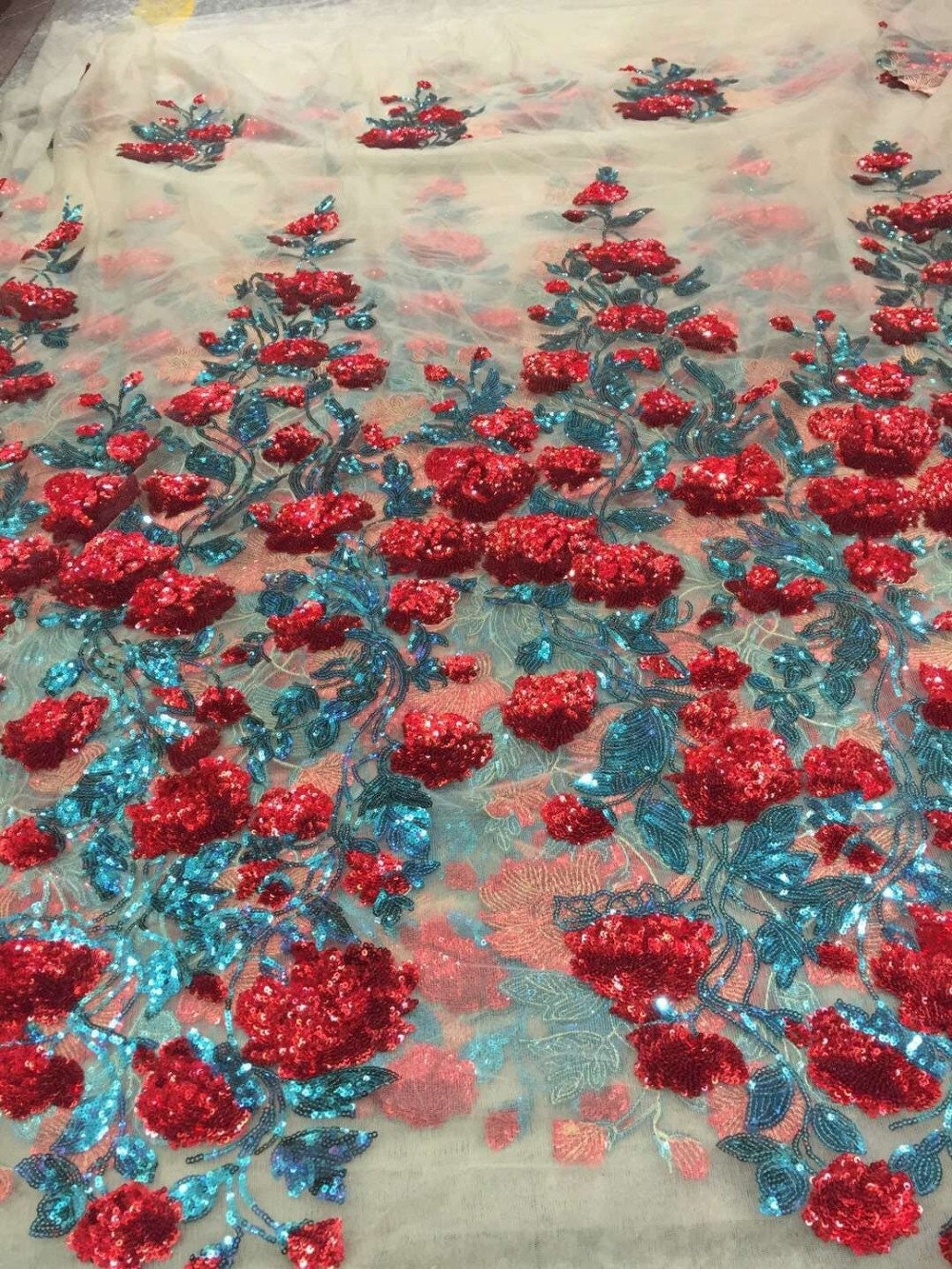 1 Yard Rose Sequin Dress Fabricembroidery Sequin Dresses - Etsy