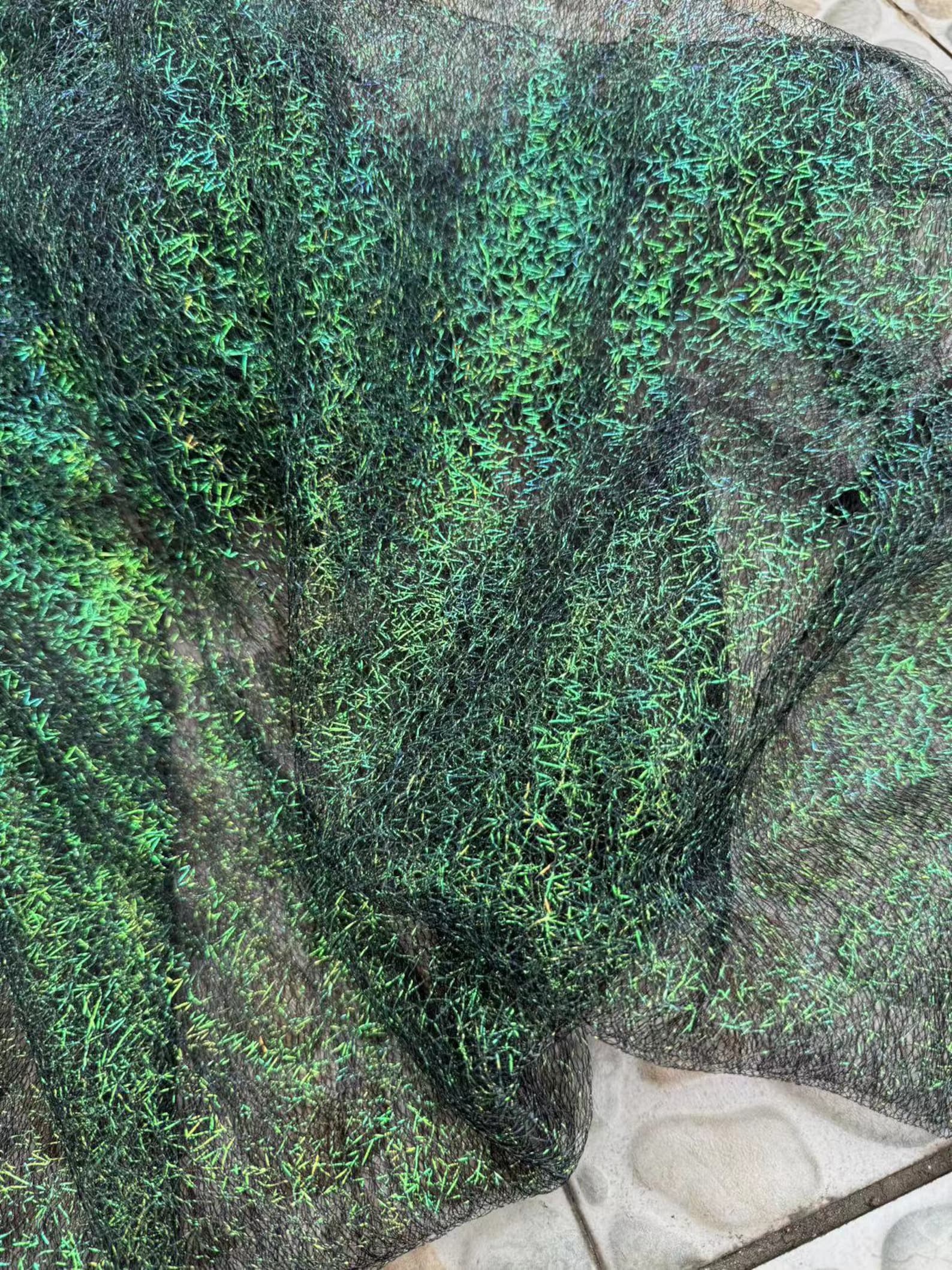 1yard Iridescent Mesh Fabric,magic Hollow Out Fabric,background Fabric ...