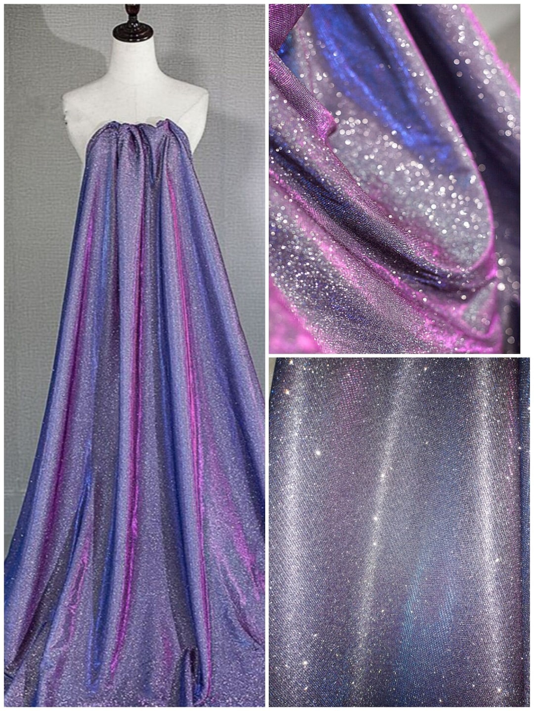 2way Stretch Iridescent Shiny Fabric,soft Holographic Fabric,sparkle ...