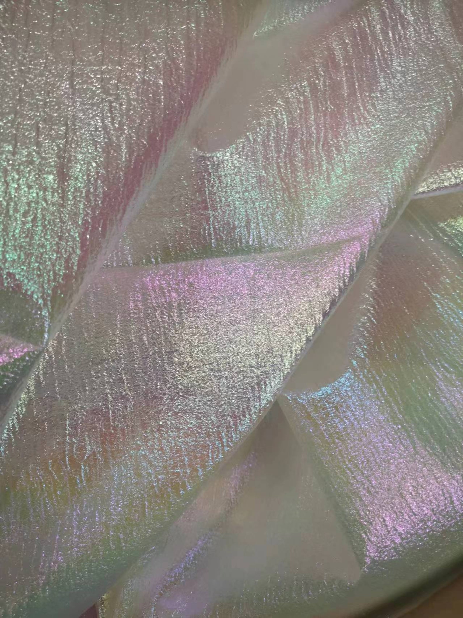 Iridescent Folds Pearl Yarn, Crinkle Sheer Organza Fabric,pleated ...