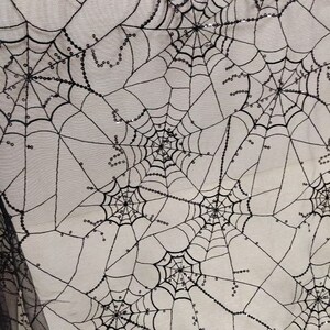 1yard Black Spider Web Sequin Lace Fabric,halloween Cap Fabric,sequins ...